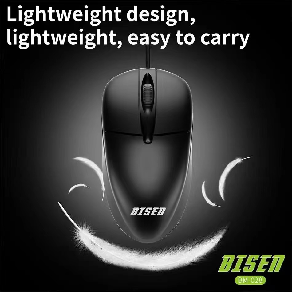 BISEN BM-028 Wired Office Mouse 1000 DPI Wired Business Mouse USB ...
