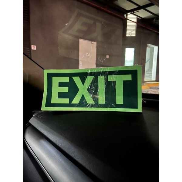 (SG SELLER ) FIRE EXIT SIGN Glow In Dark Waterproof Vinyl Sticker (Good ...