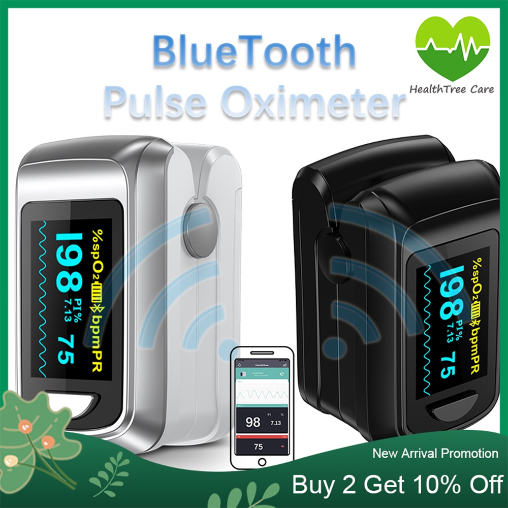 HealthTree Care Bluetooth Pulse Oximeter Fingertip SpO2 Blood Oxygen ...