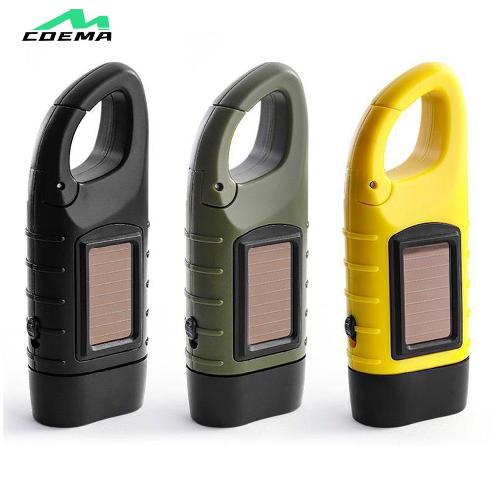 Solar Led Flashlight Hand Crank Rechargeable Life Saving Equipment ...