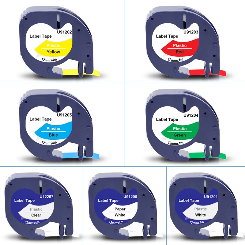 BYZ TAPE 12267 91200 91201 12Mm Plastic Label Tapes Compatible For Dymo ...