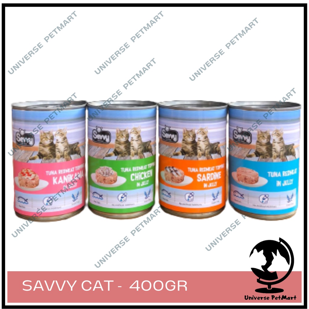Savvy Canned wet Food 400gr Cat Fod wet All Variants | Shopee Philippines