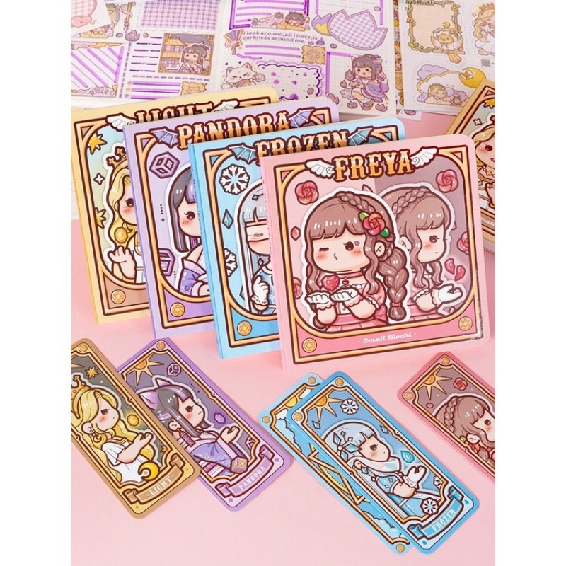 Kawaii Princess Animated Girl Grid line Cute Mochi Square Notebook ...