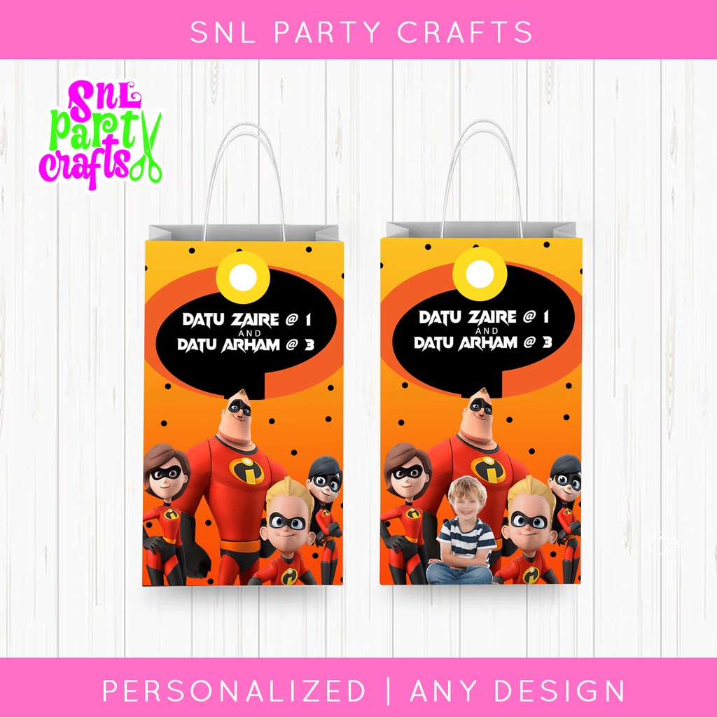 The Incredibles Loot bag Gable Box Candy Bag Birthday fillers | Shopee ...