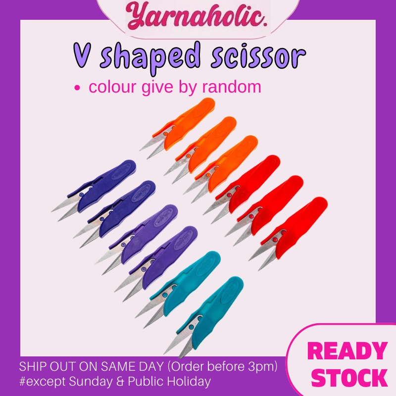 Stationery- V shaped Scissors /Thread Cutter/ Gunting kait | Shopee ...