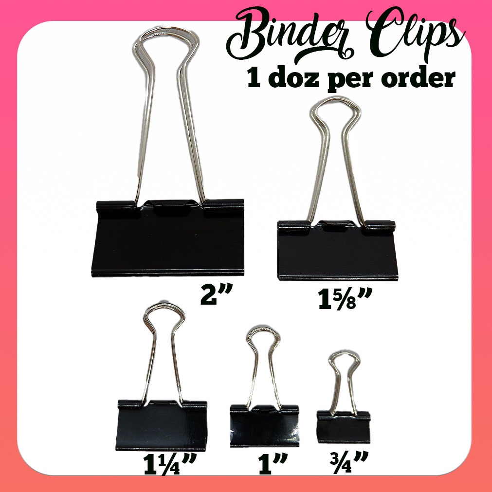 Binder Clips 1 dozen (12 pcs) | Shopee Philippines