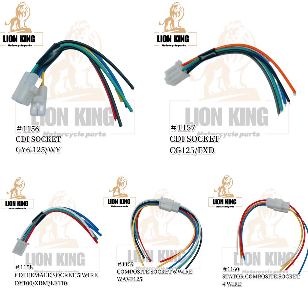 Motorcycle CDI Socket FEMALE SOCKET 6WIRES 5WIRES 4WIRES GY6-125/WY ...