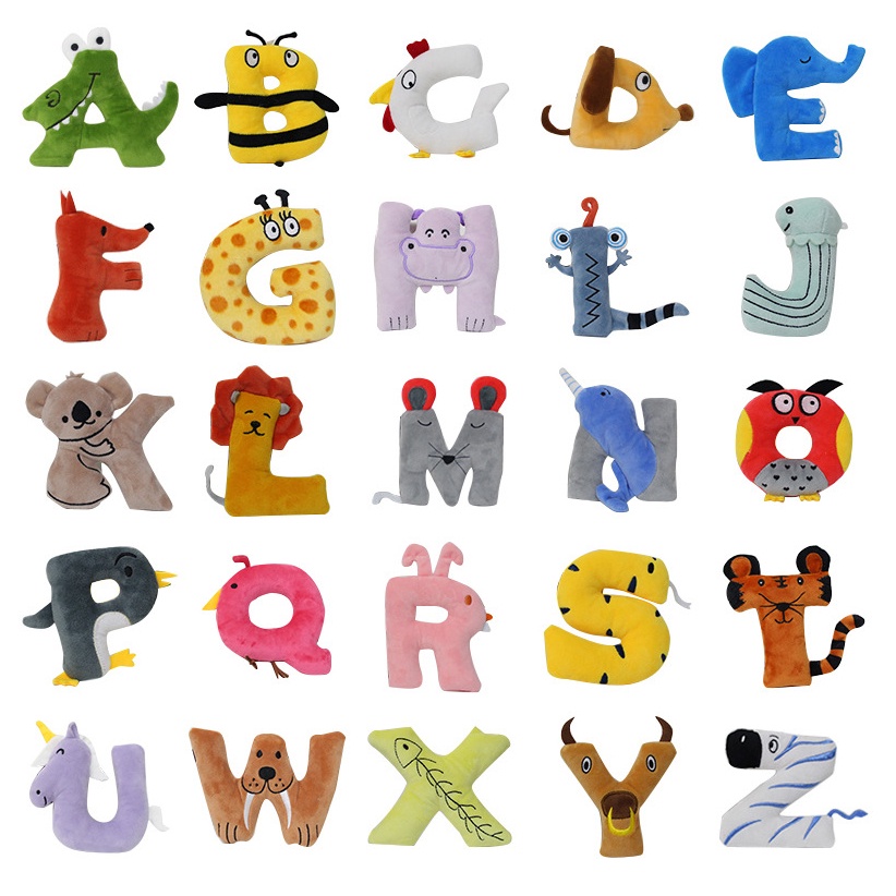 26 PCS Alphabet Plush Toy, Alphabets Alphabet Lore Stuffed Doll Preschool Educational English ...