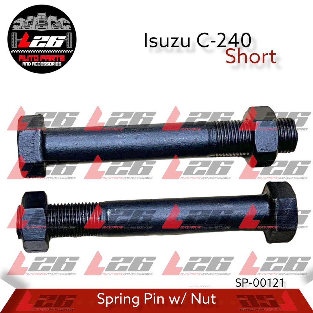 Isuzu C-240 Spring Pin with Nut 16x120mm SHORT SP-00121 (2PIECES ...