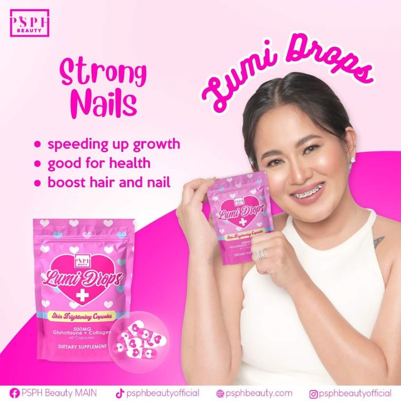 PSPH Beauty Lumi Drops + Skin Brightening Capsules (500mg) Glutathione+ ...