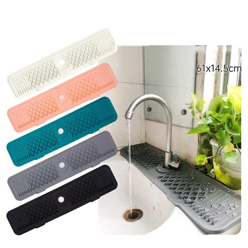 61*14.5CM Faucet Splash Guard Silicone Faucet Mat Sink Water Splash ...