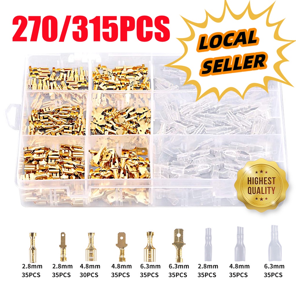 315Pcs insulated male and female cable connector wire crimp terminal 2. ...