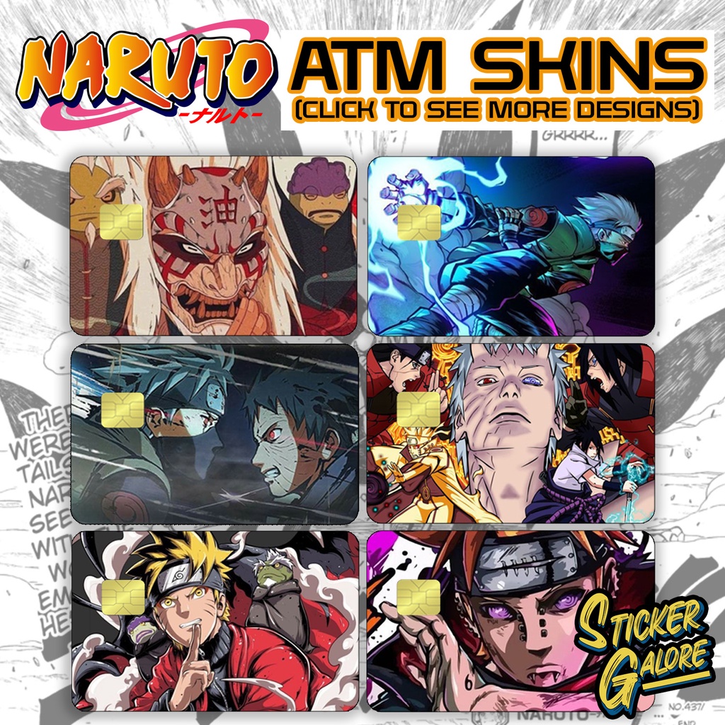 NARUTO ATM DEBIT/CREDIT CARD SKIN (VINYL LAMINATED STICKER, GLOSSY ...
