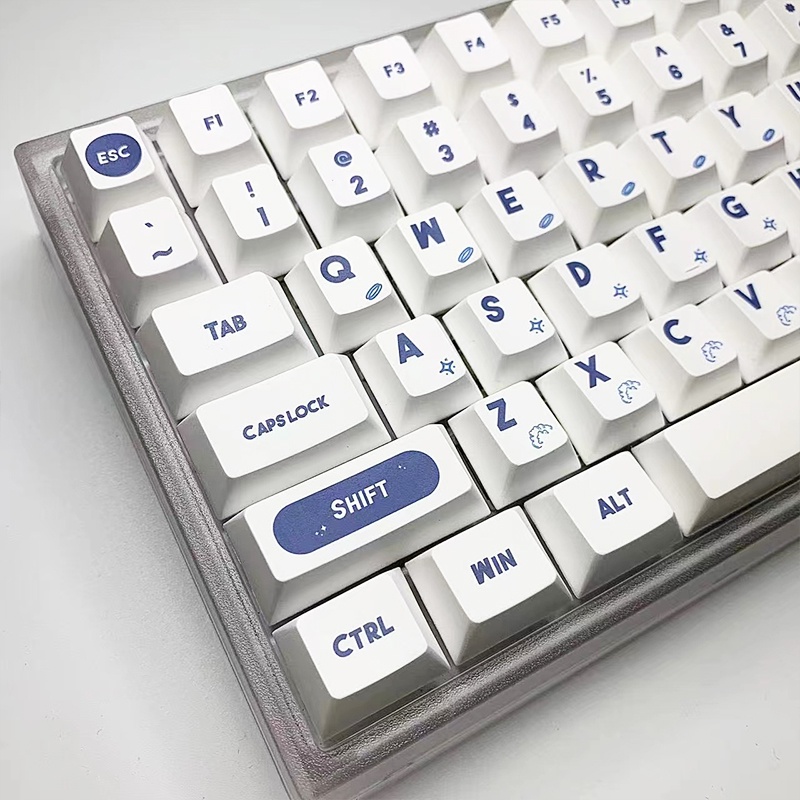 NASA Keycaps Set 126/129Keys Cherry Profile PBT Compatible Gateron ...
