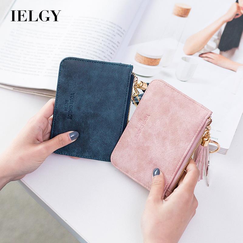 IELGY Ladies mini coin purse short Korean style small fresh thin ...
