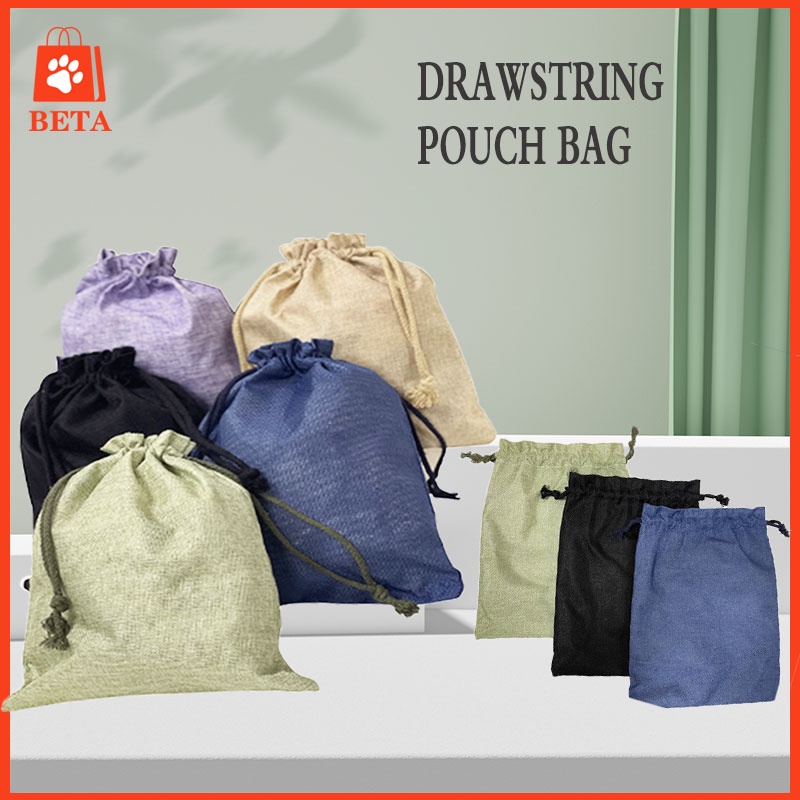 Linen Pouch Bag String Bag Ecobag Shopping Tote Bag Gift Bag Receive ...