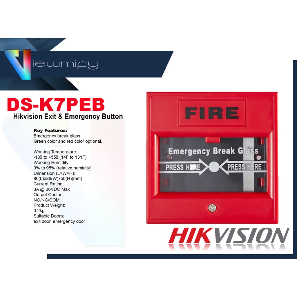Hikvision DS-K7PEB Exit & Emergency Button | Shopee Philippines