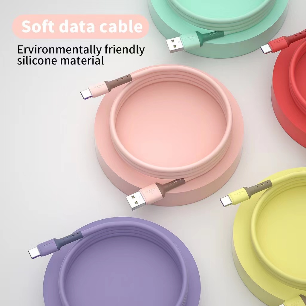 MACARON 3.0 5A Fast Charger Liquid silicone USB Charger Extra Long ...