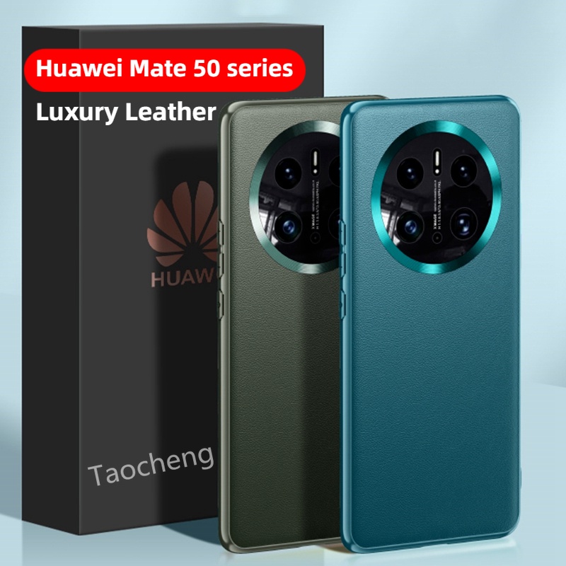 Solid Color Leather Phone Case For Huawei Mate 50 40 Pro Plus + 50Pro Mate50 Pro HuaweiMate50Pro ...