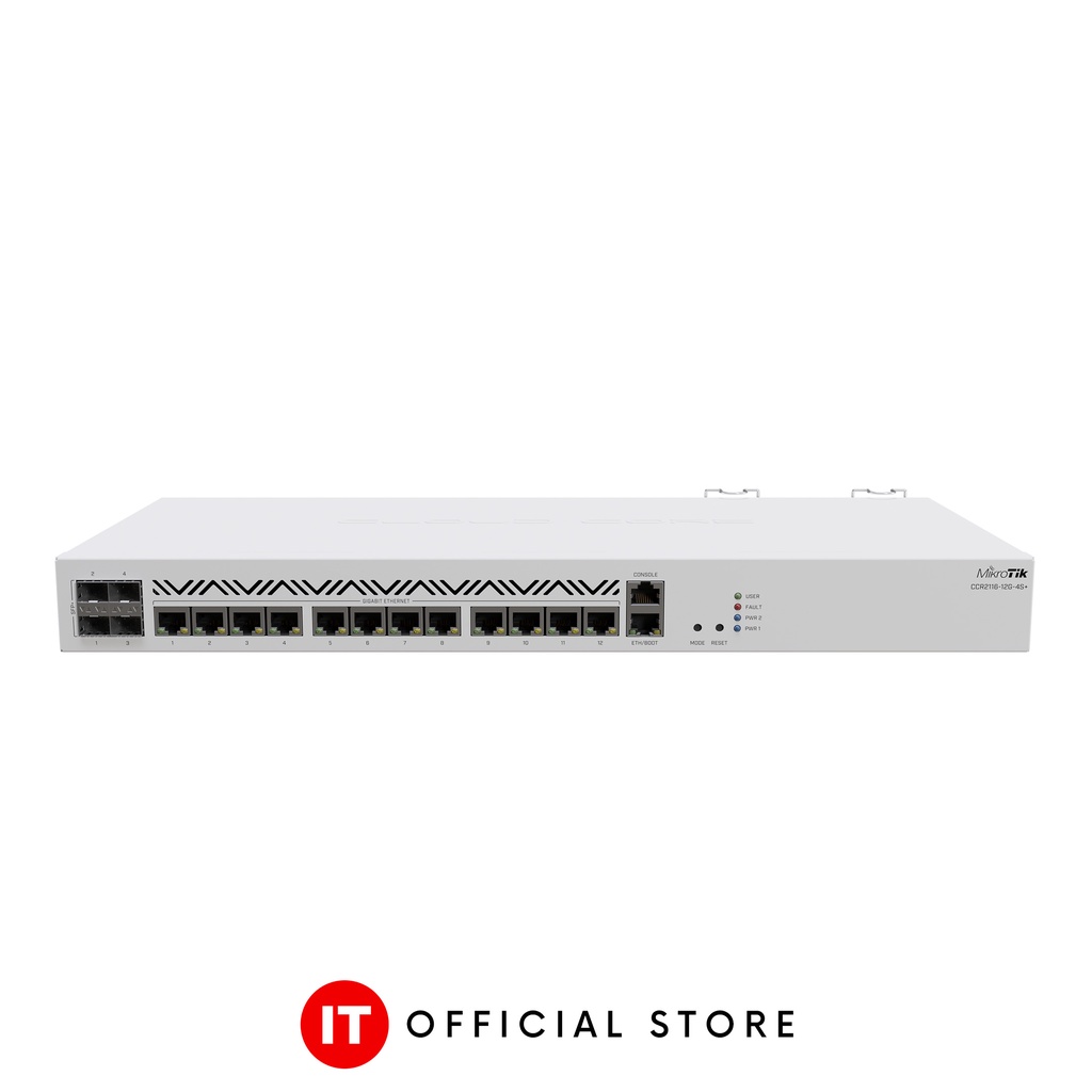 MikroTik CCR2116-12G-4S+ 16-Core CPU w/ 16GB RAM and (2) GBe, (4) SFP+ ...
