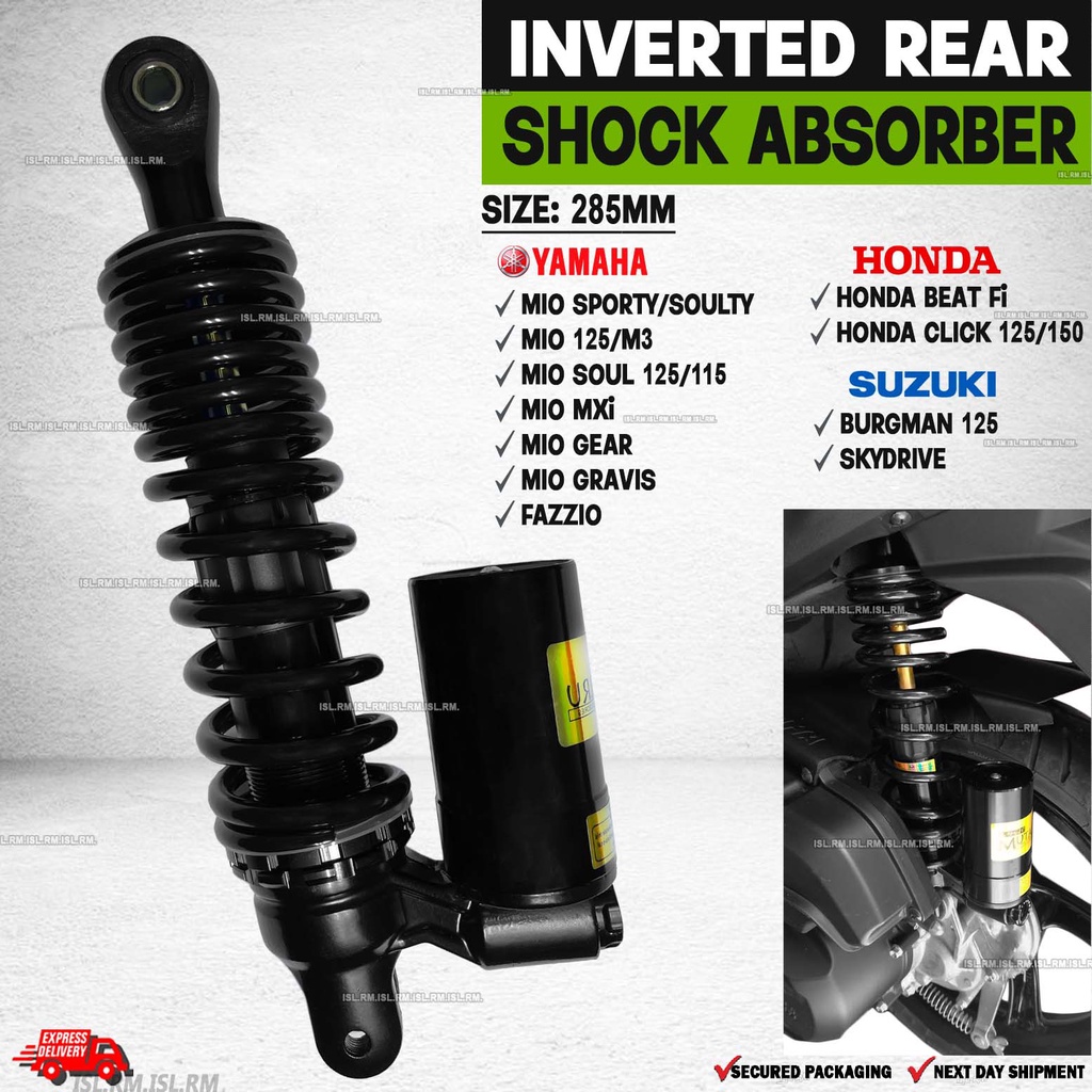 MUTARRU INVERTED SHOCK Baso Style Rear Shock Black Mio Click Beat ...