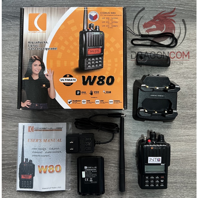 Cignus W-80 Dual Band Weatherproof Two Way Radio W80 | Shopee Philippines