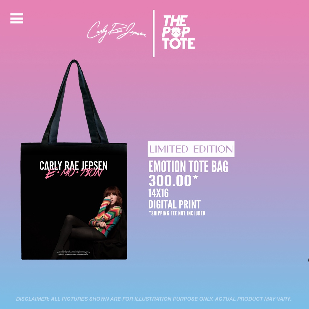 Carly Rey Jepsen Tote Bag | Emotions The Loneliest Time | Shopee ...