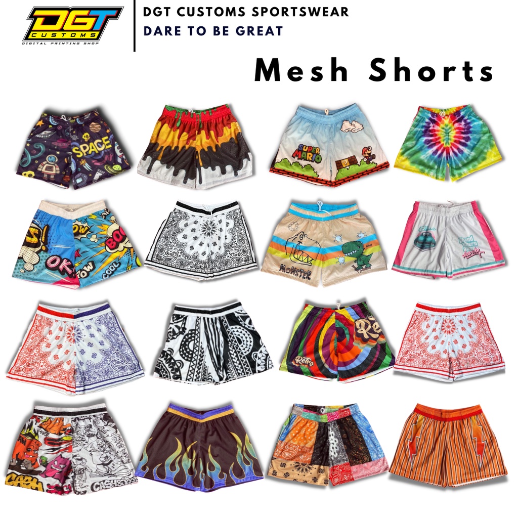 Unisex Highwaist Mesh Shorts Above The Knee Full Sublimation Shopee Philippines