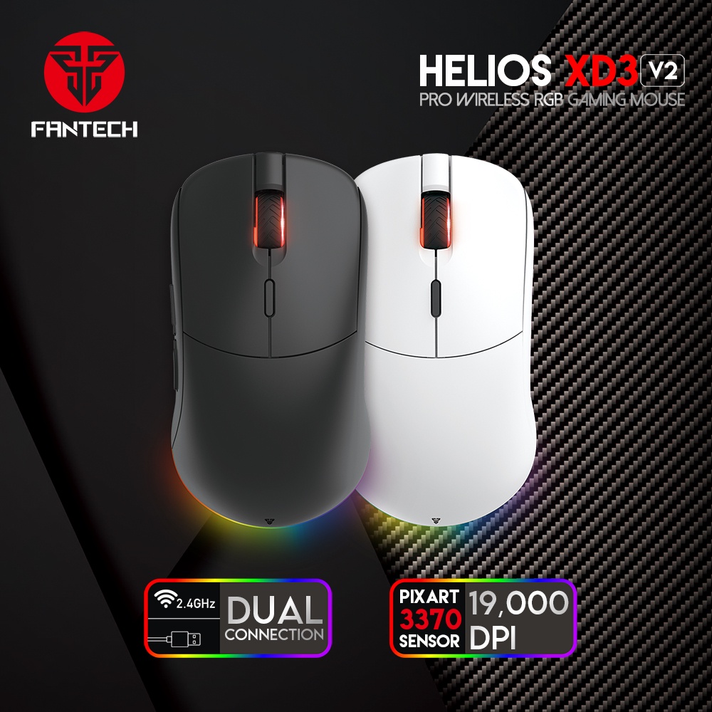 Fantech Helios XD3 V.2 Dual Connection Gaming Mouse Wireless and Wired ...