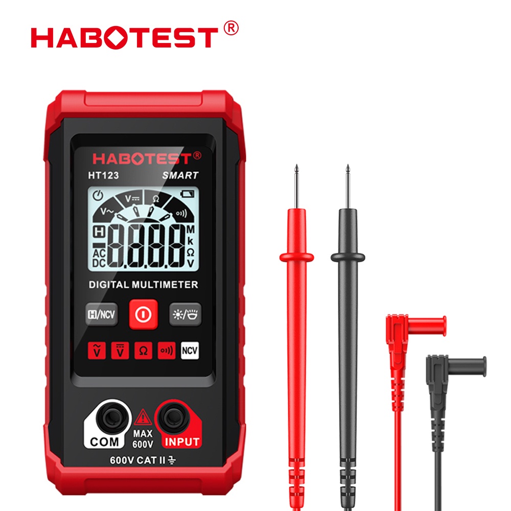 HABOTEST HT123 Digital Multimeter 600V AC/DC 4000 Counts High-Precision ...