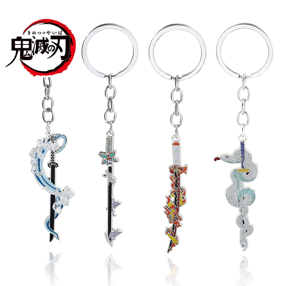 Anime Demon Slayer Sword Keychain Kimetsu no Yaiba Tomioka Giyuu Kochou ...