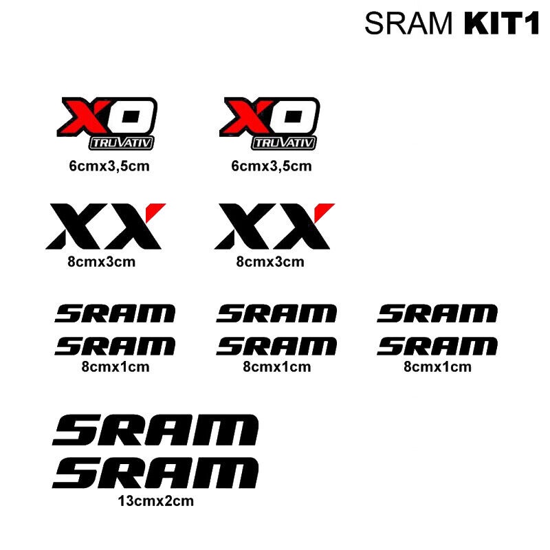 Mountain Bike Stickers for SRAM XX XO MTB Bicycle Cycling Frame Head ...