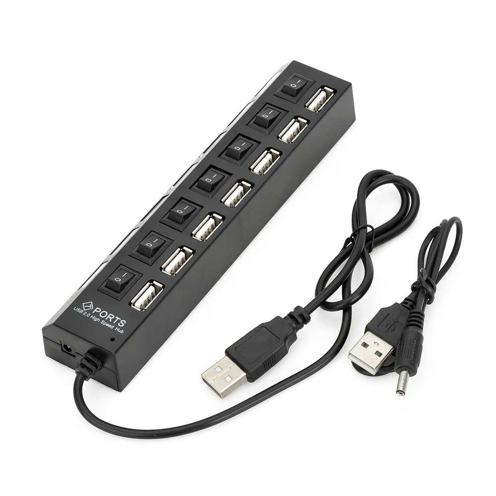 USB 2.0 hub multi-port USB splitter high-speed 7-port extender USB ...