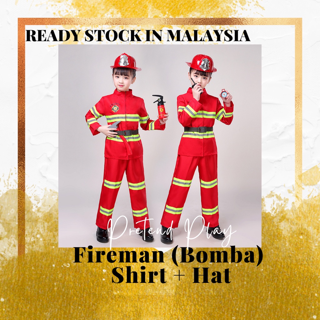 Kids Costume - Cosplay Occupation Uniform Career Day For Fireman ...