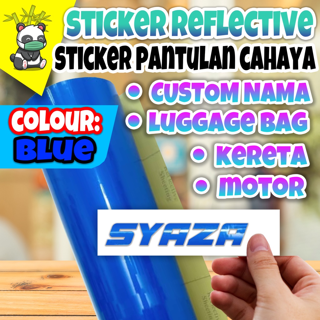 PREMIUM STICKER REFLECTIVE BLUE / OEM CUSTOM NAMAKERETA / MOTOR ...