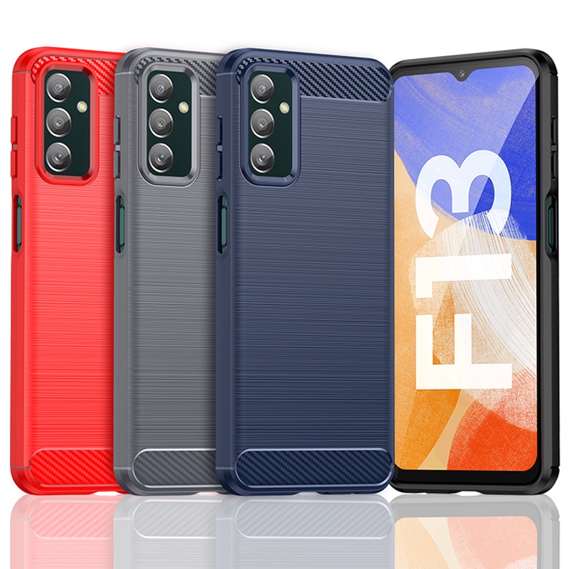 Non-Slip Case For Samsung Galaxy M13 F13 4G Soft Silicon Carbon Fiber ...