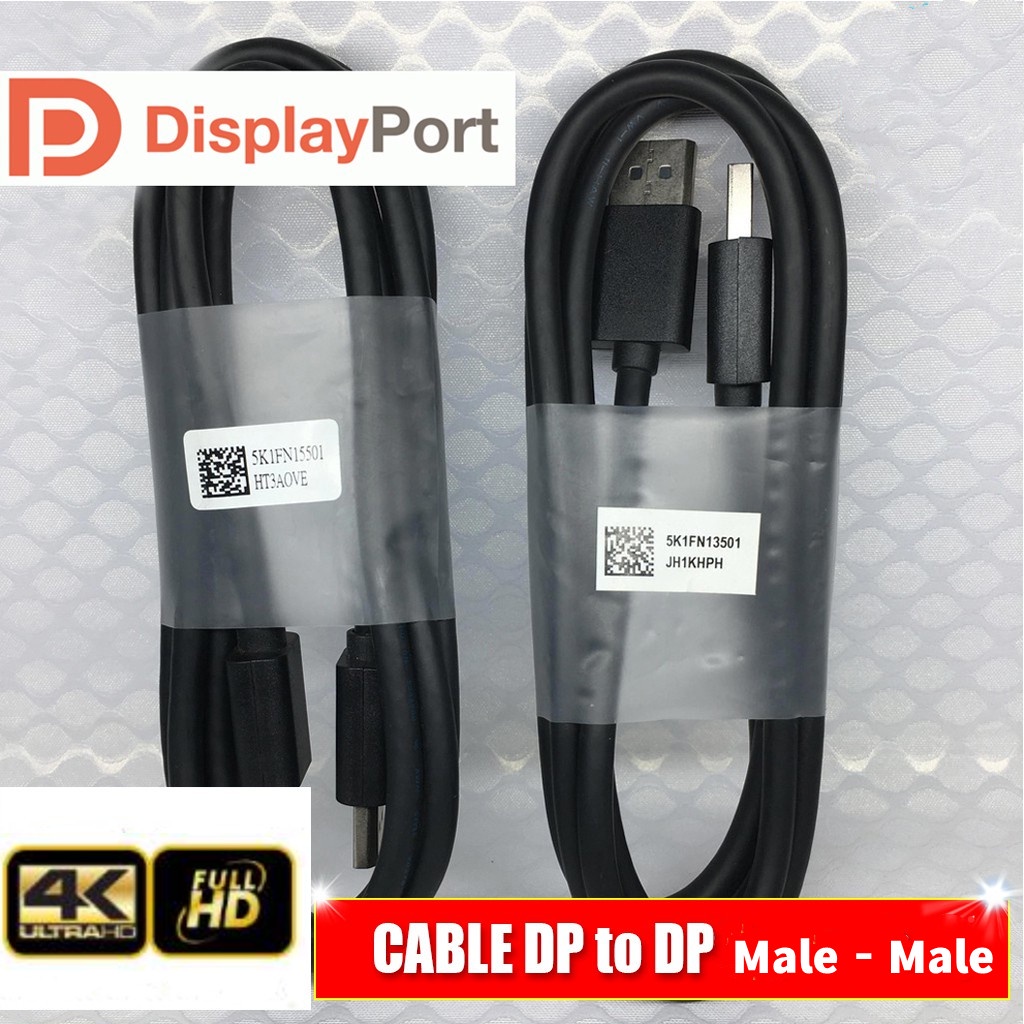 DisplayPort to DisplayPort Cable for Video PC Laptop TV Projector Black ...