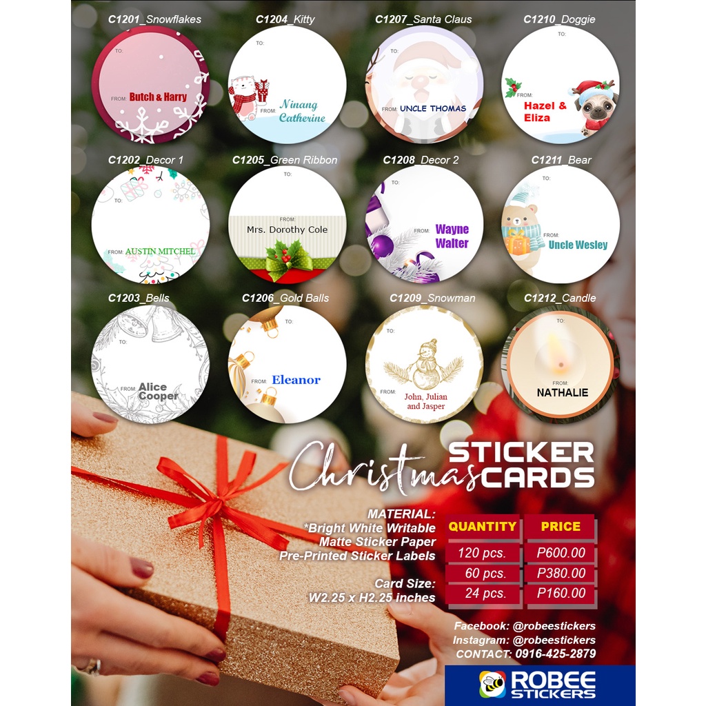 Personalized Sticker Cards Gift Tags to Label Your Gift 60pcs/P380.00 ...