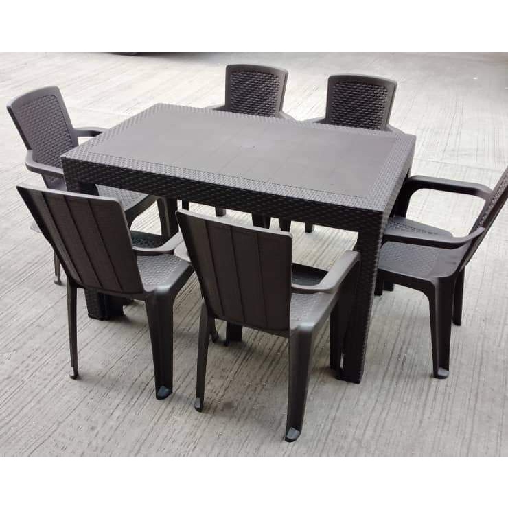 6 SEATERS DINNING TABLE RECTANGULAR RATTAN DESIGN "30x48" (TABLE ONLY ...
