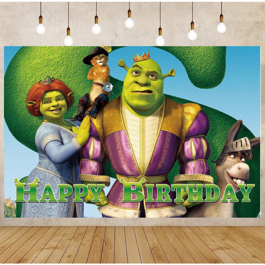 Shrek Theme Backdrop Birthday Party Decorative Banner Photography ...