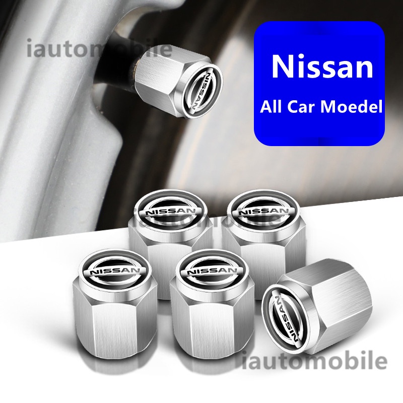 5Pcs Nissan Aluminum Alloy Wheel Tires Valve Stem Cap Car Valves Tyre ...
