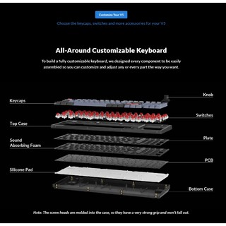 Keychron V5 QMK/VIA Change Key Customized Mechanical Keyboard RGB Hot ...