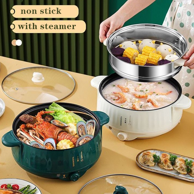 Non-Stick Electric Cooker With Steamer Dual use Electric Stove ...