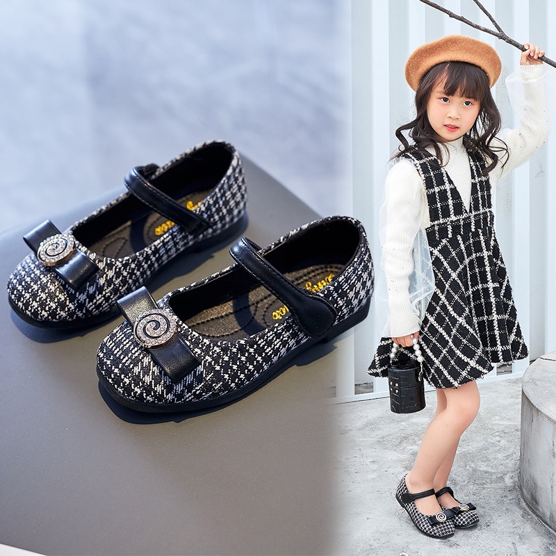 2022 black doll shoes for kids girl leather shoes British style 2022 show soft-soled princess ...