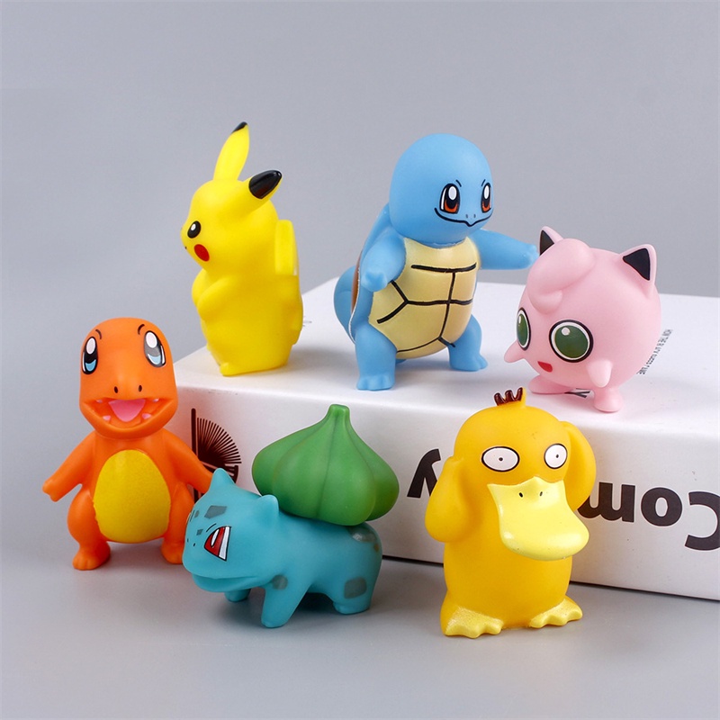 6pcs Mini Pokemon Action Figures Pikachu PVC Toys for Boy Children 7cm ...
