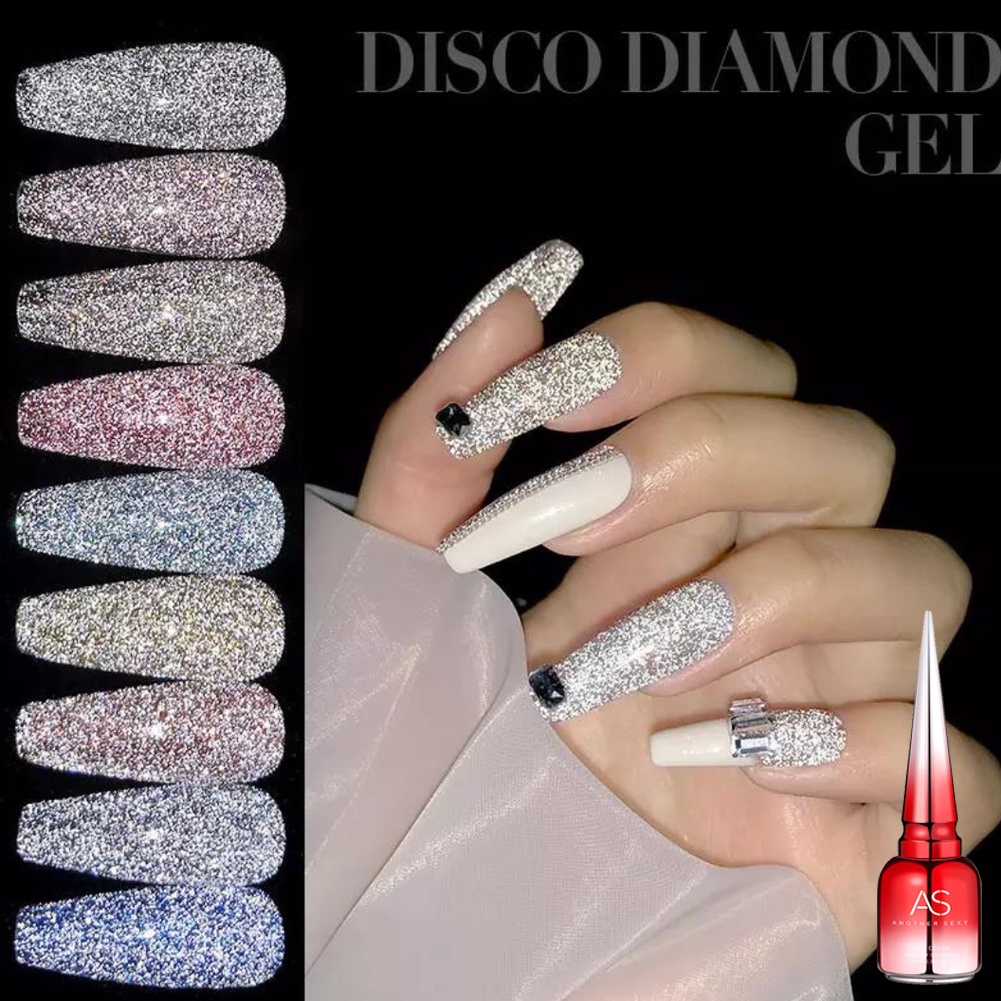 AS Nail Polish Shiny Diamond Gel Polish Magnet Reflective Manicure Semi ...