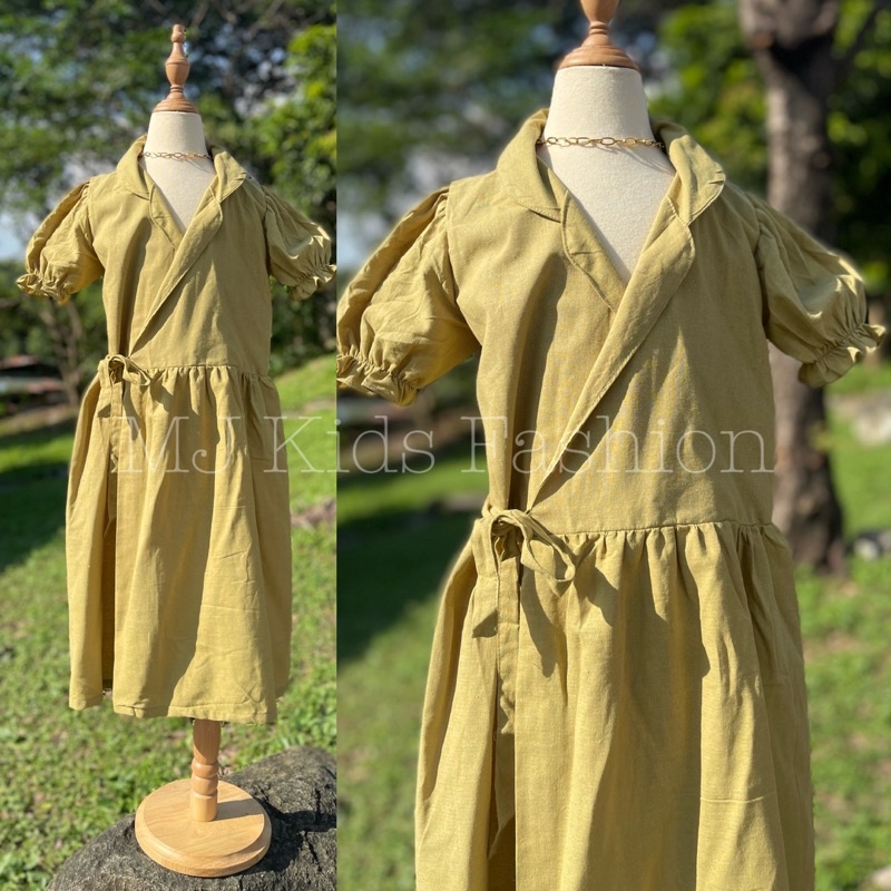 Heidi Wrap Linen Dress LARGE/XL Age Estimate 5-10 years old | Shopee ...