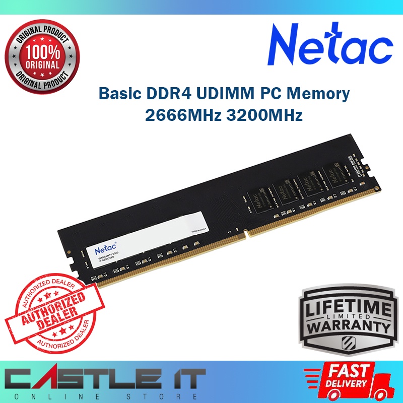 Netac BASIC DDR4 16GB 8GB 4GB 3200MHZ PC3200 UDIMM PC Desktop RAM | Shopee Philippines