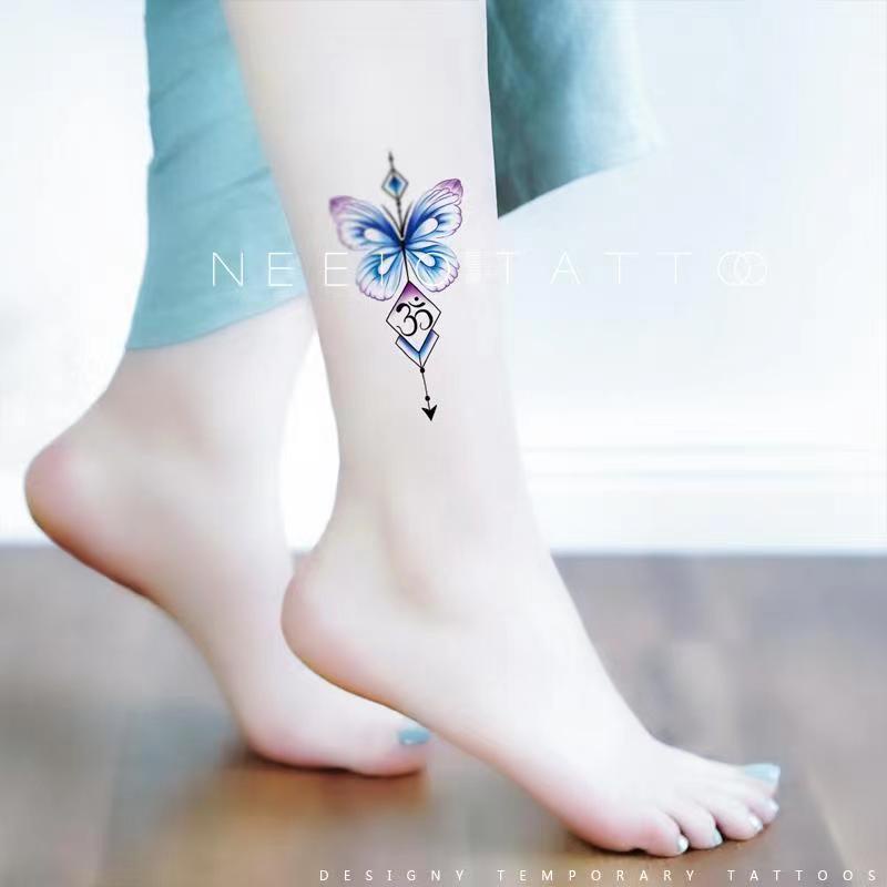 Temporary Tattoo Stickers Waterproof Long-Lasting Female Ankle Behind ...