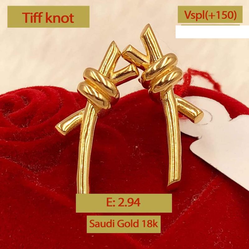 18K Saudi Gold Knot Earrings PAWNABLE | Shopee Philippines